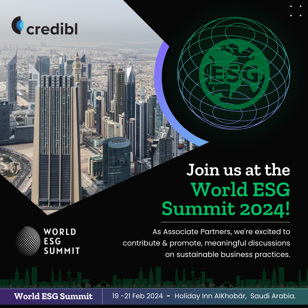 World ESG Summit, Saudi Arabia - 19 to 21 February 2024 - Credibl