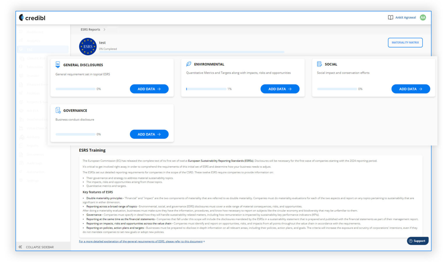 CSRD Compliance with AI-Powered ESRS Reporting Software - Credibl